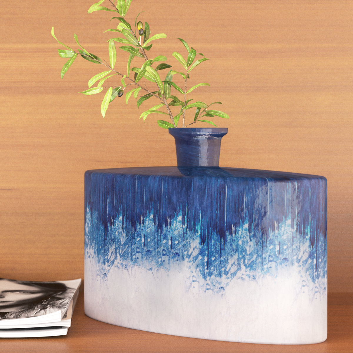 Wade Logan® Willer Dark Blue/Silver 9.5'' Metal Table Vase & Reviews | Wayfair